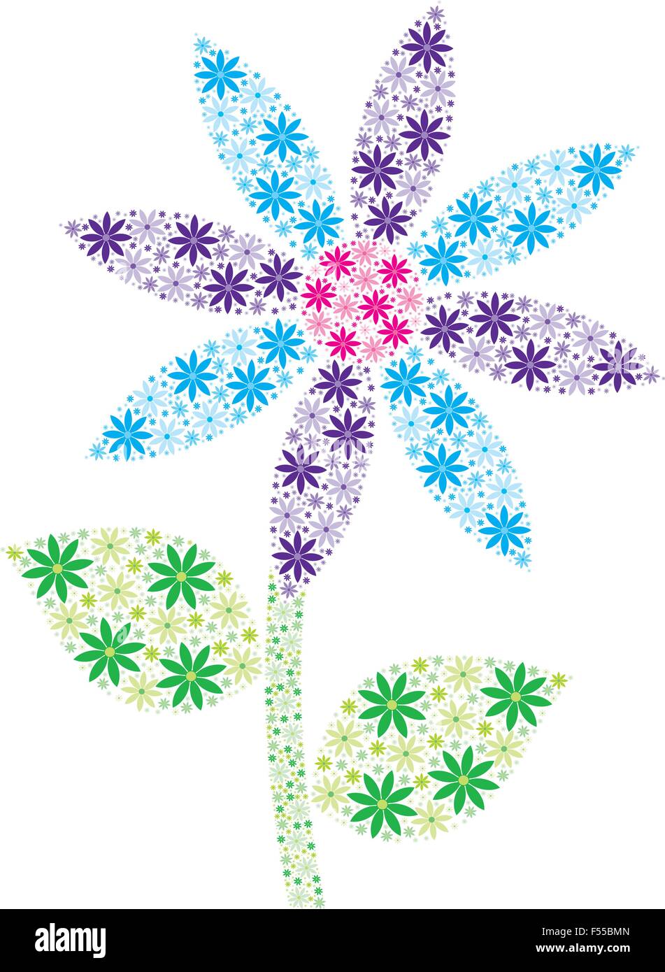Daisy made out of small daisies in vector format Stock Vector Image ...