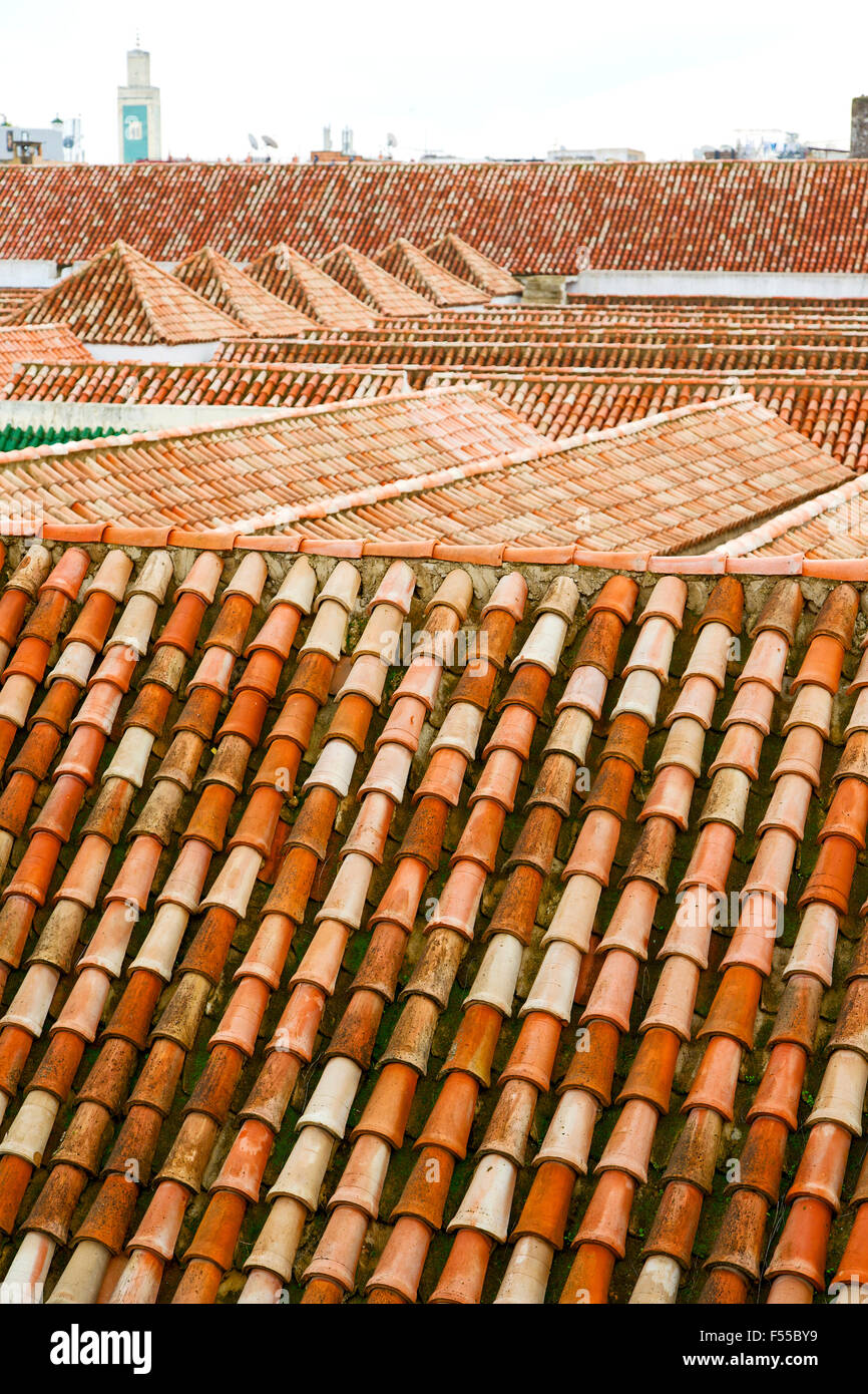 old moroccan tile roof in the old city Stock Photo - Alamy