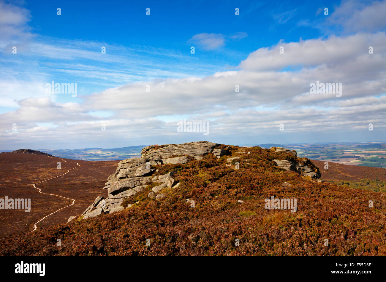 A view across the Bennachie plateau from Mither Tap, Aberdeenshire ...