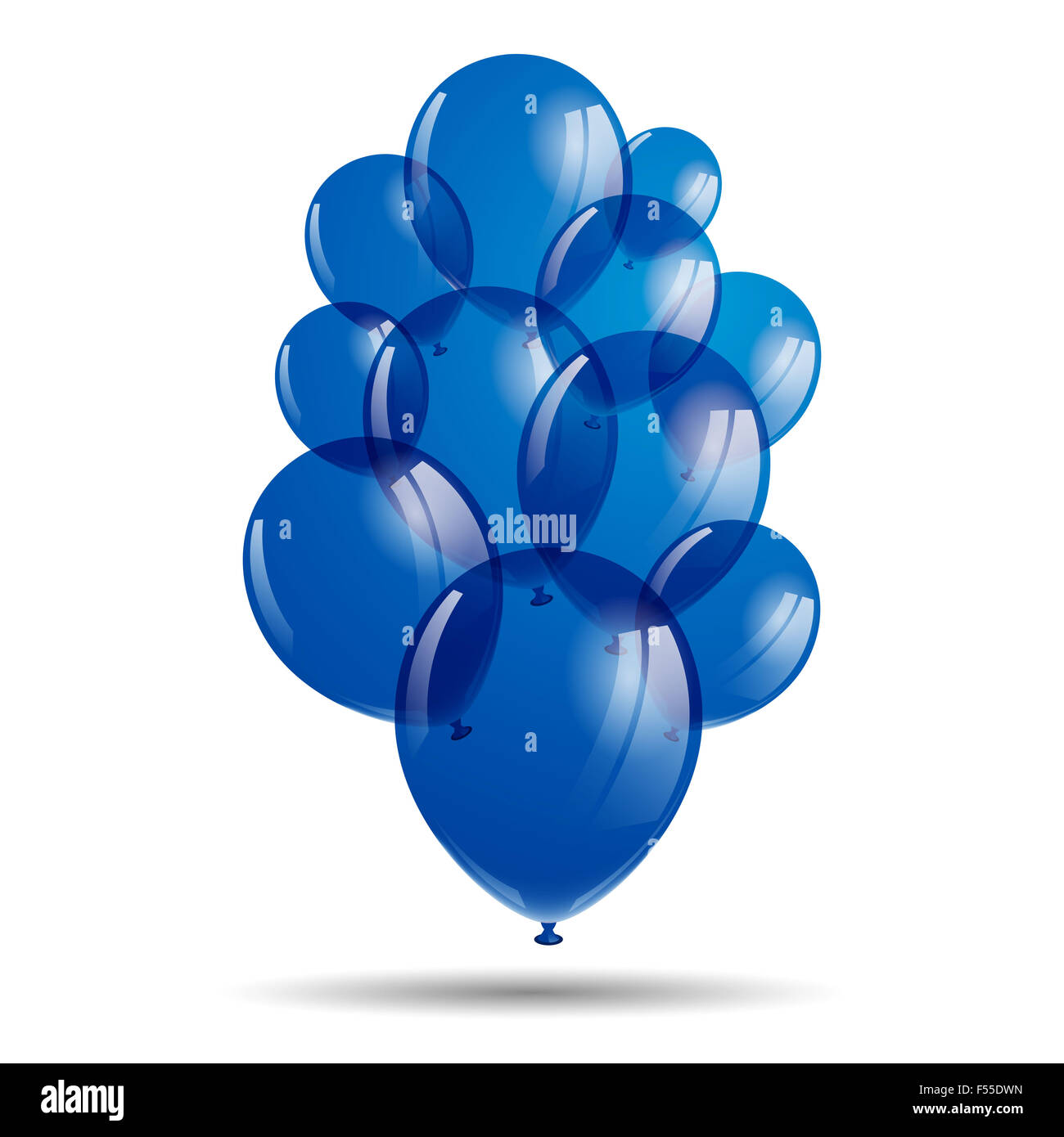 Vector Illustration of Blue Balloons Stock Photo - Alamy