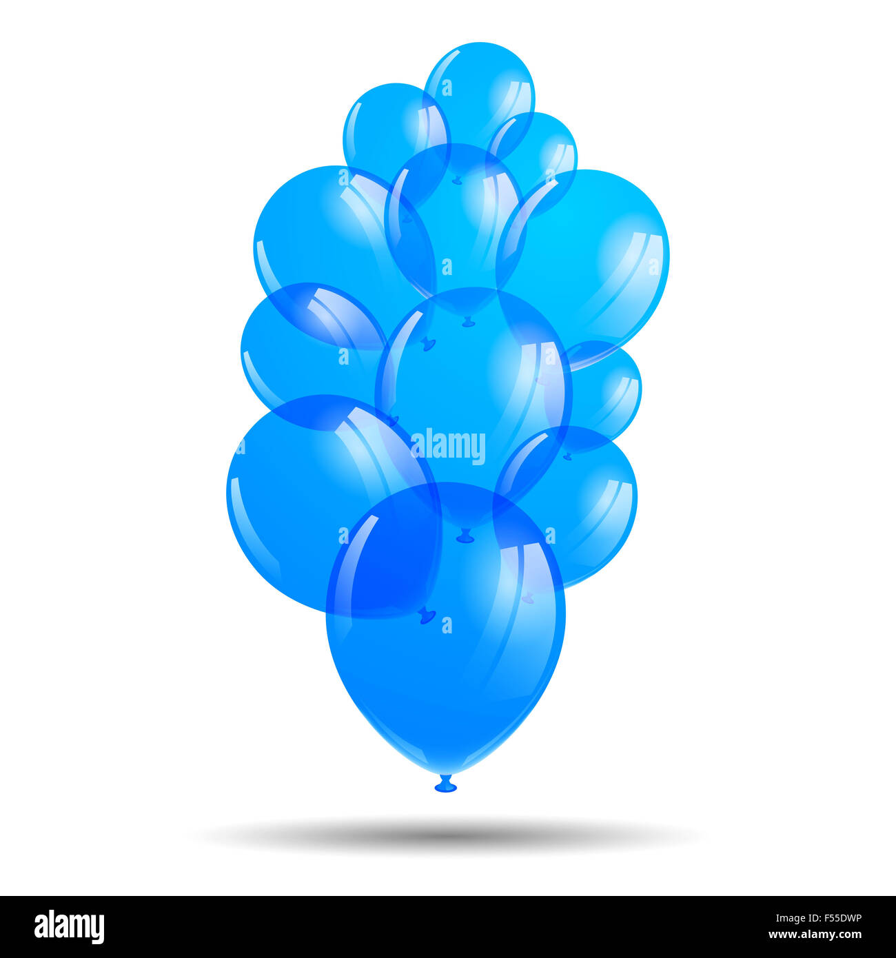 Vector Illustration of Blue Balloons Stock Photo - Alamy