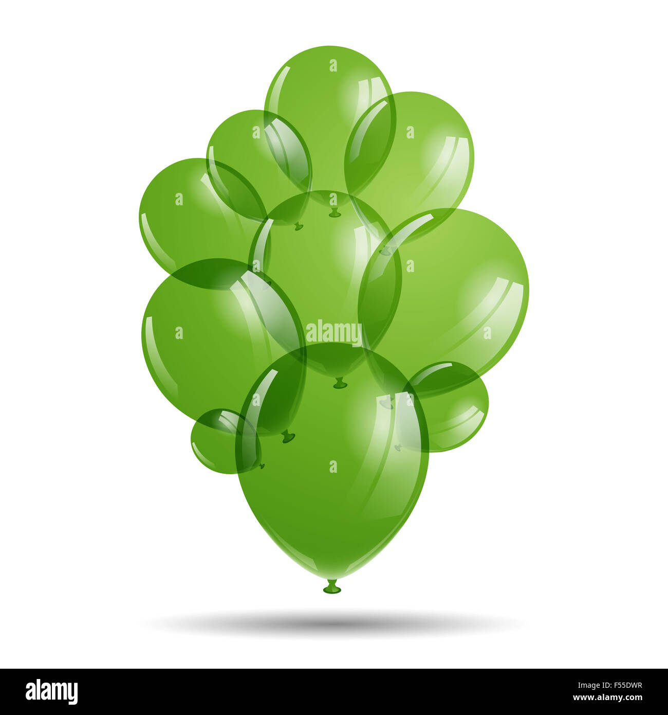 Vector Illustration of Green Balloons Stock Photo - Alamy