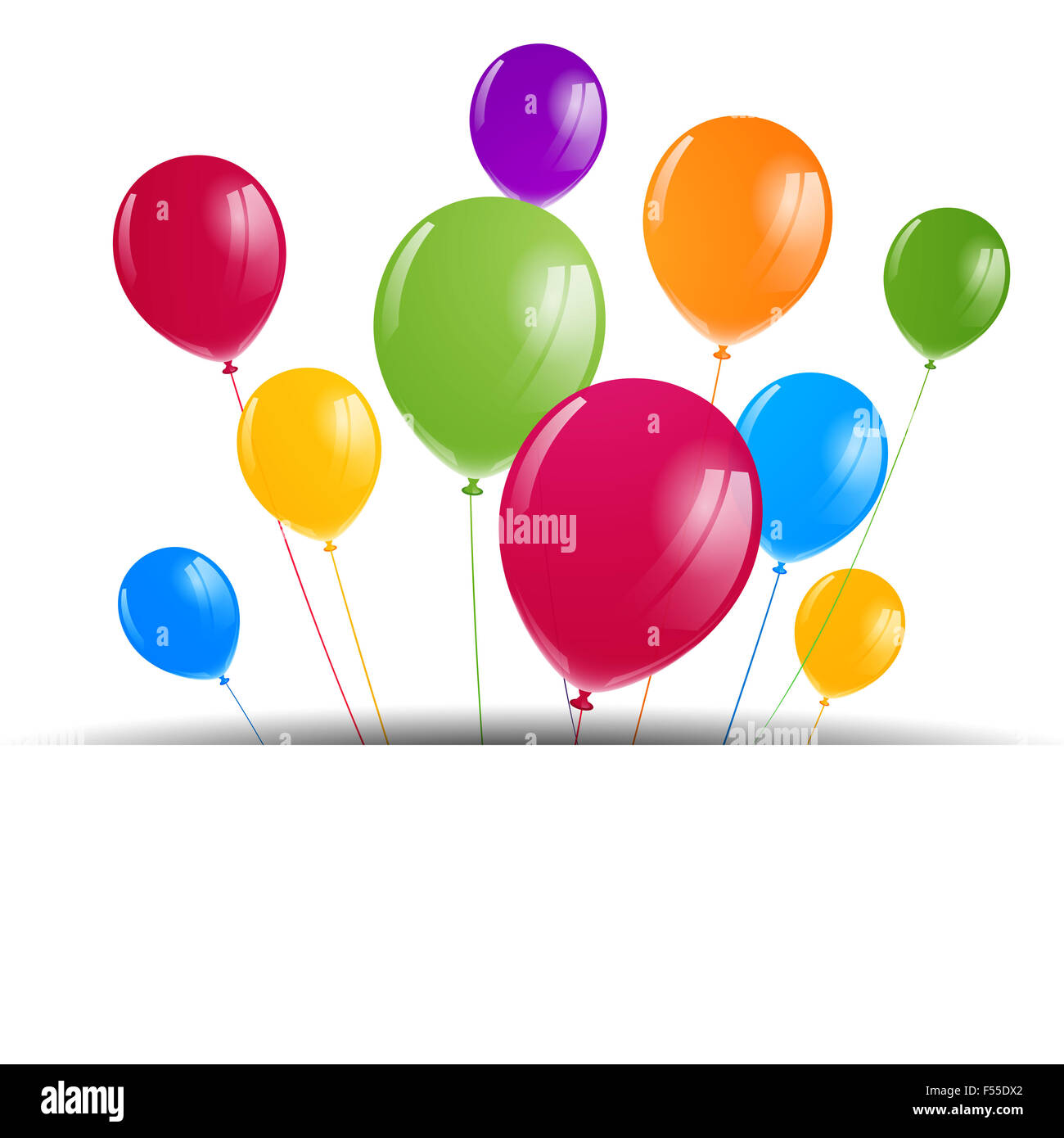 Vector Illustration of Colorful Balloons Stock Photo - Alamy