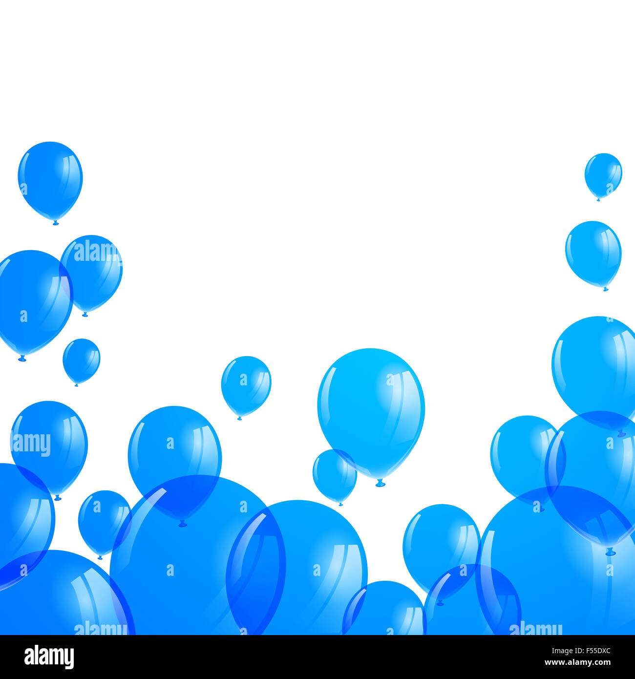 Vector Illustration of Blue Balloons Stock Photo - Alamy