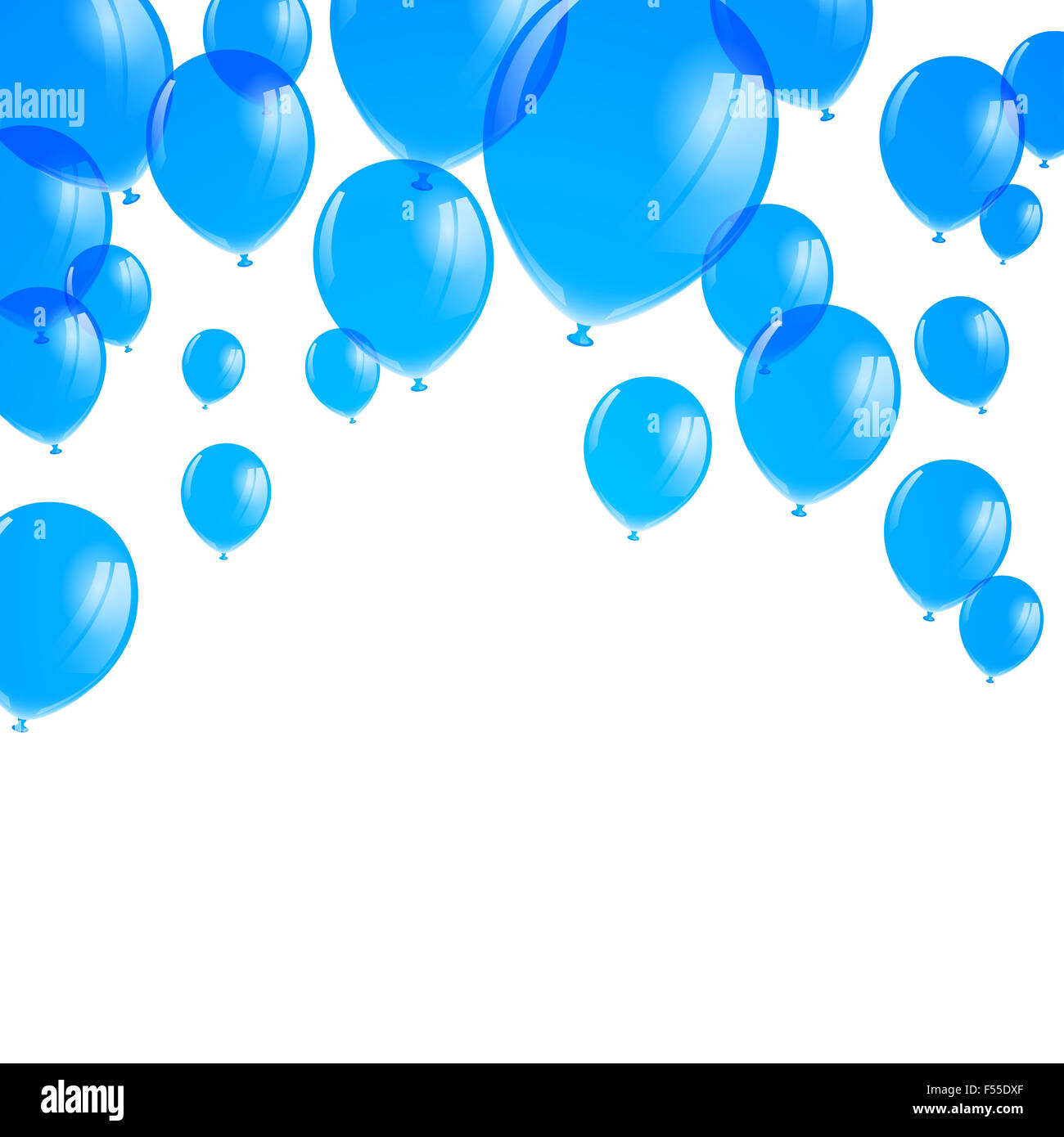Vector Illustration of Blue Balloons Stock Photo - Alamy