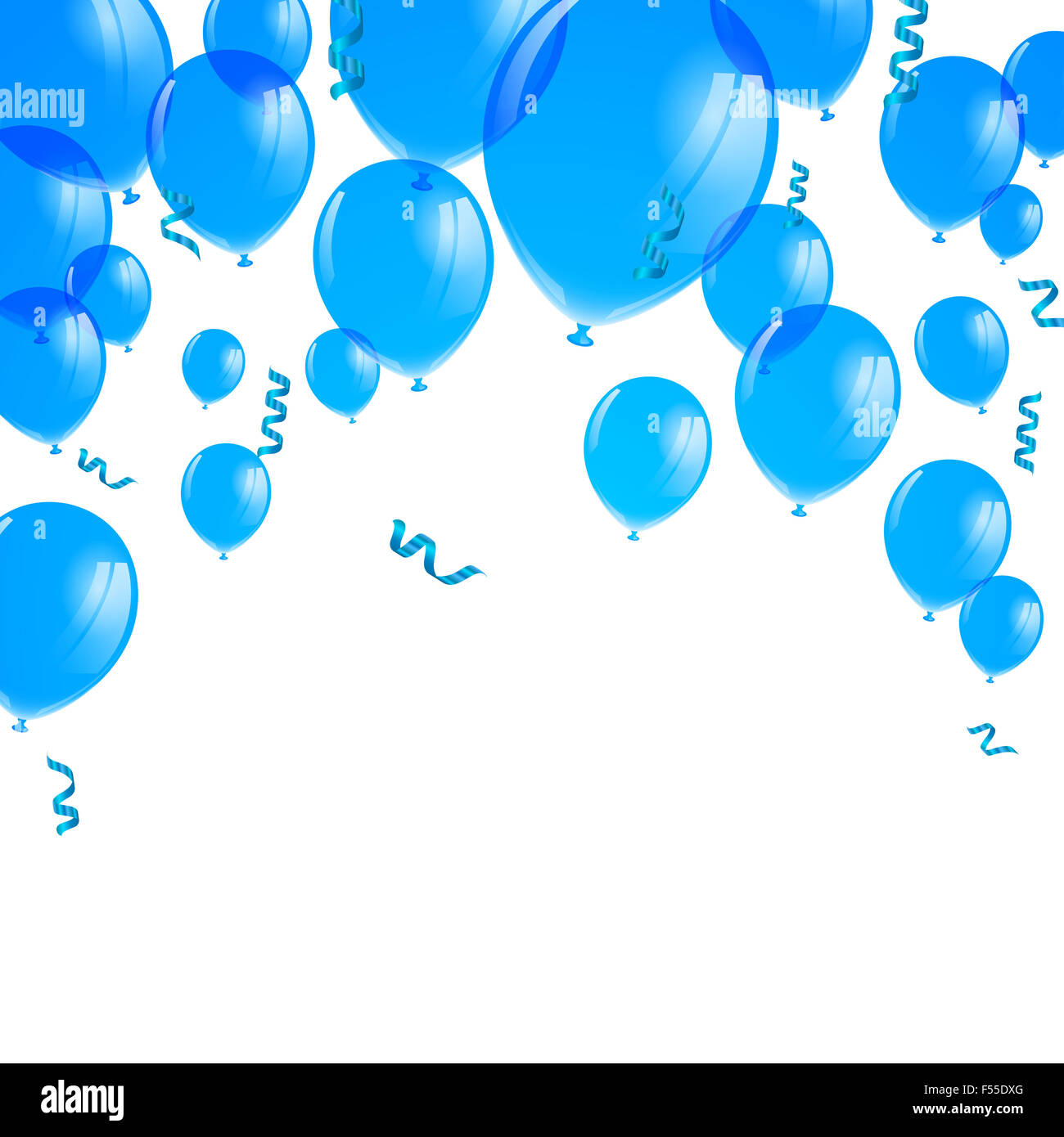 Vector Illustration of Blue Balloons Stock Photo - Alamy