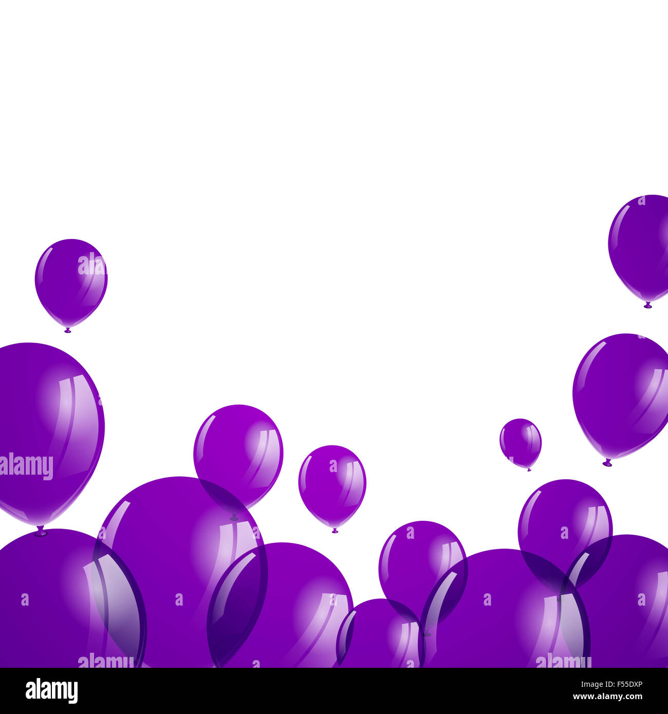 Vector Illustration of Purple Balloons Stock Photo - Alamy