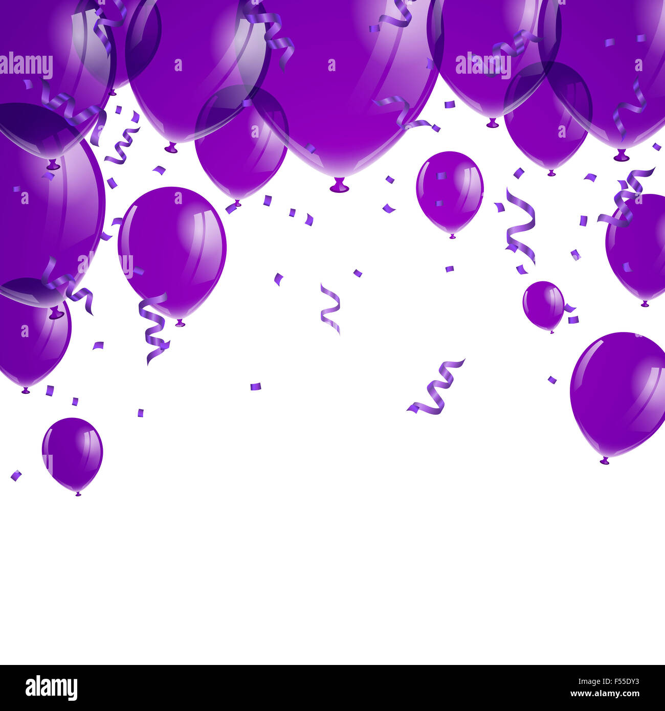 Vector Illustration of Purple Balloons Stock Photo - Alamy