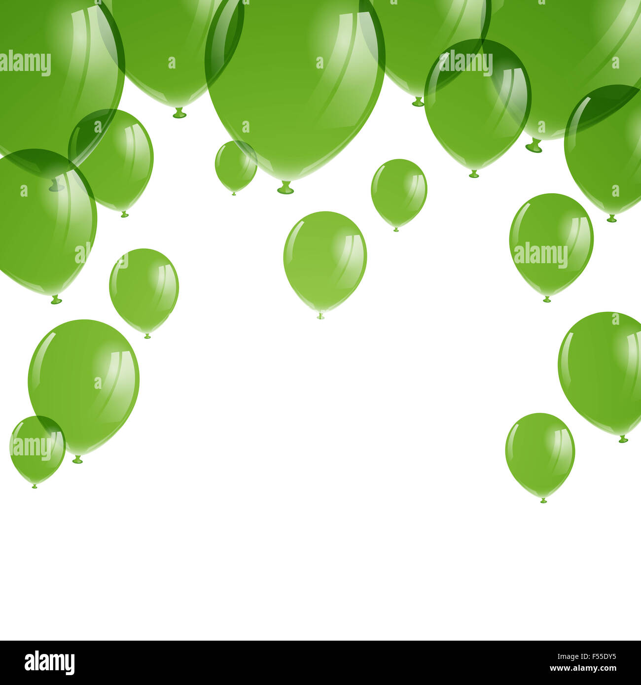 Vector Illustration of Green Balloons Stock Photo - Alamy