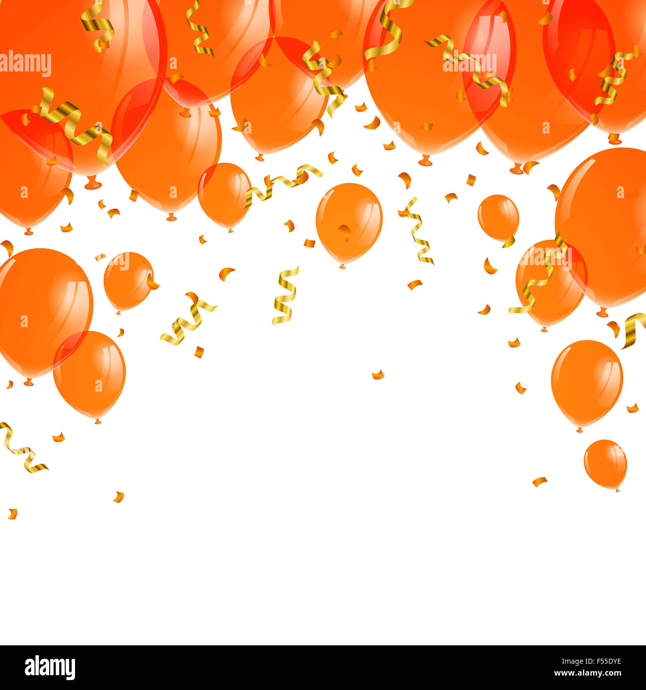 Vector Illustration of Orange Balloons Stock Photo - Alamy