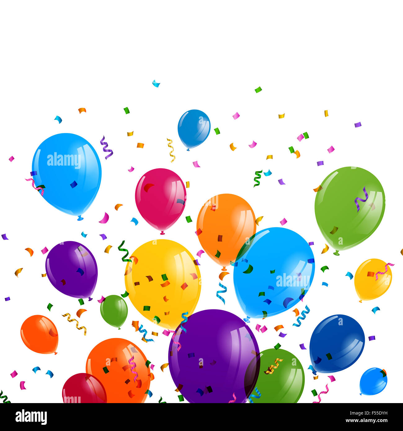Vector Illustration of Colorful Balloons Stock Photo - Alamy
