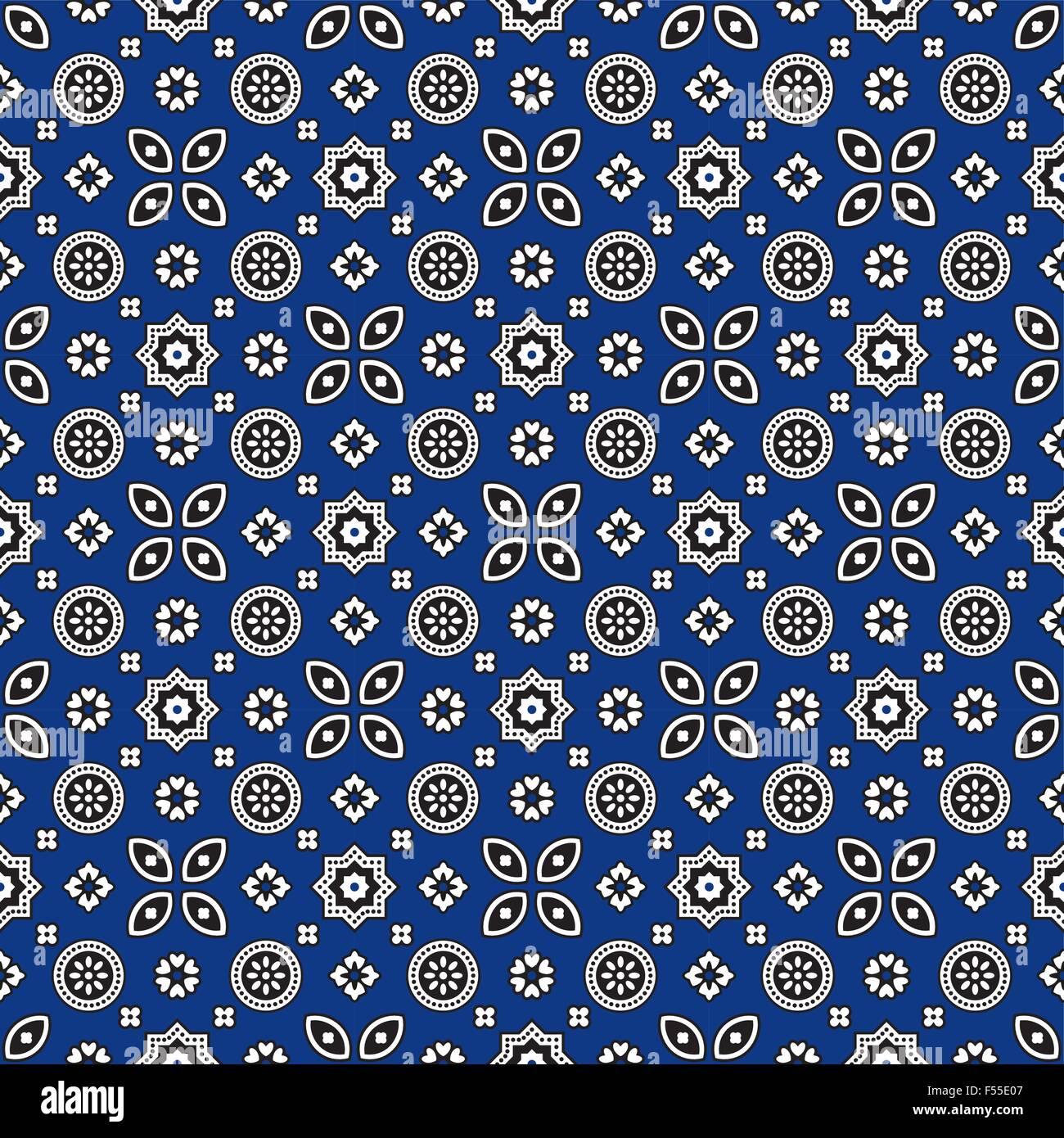 Blue Ajrak Pattern Stock Vector Image & Art - Alamy