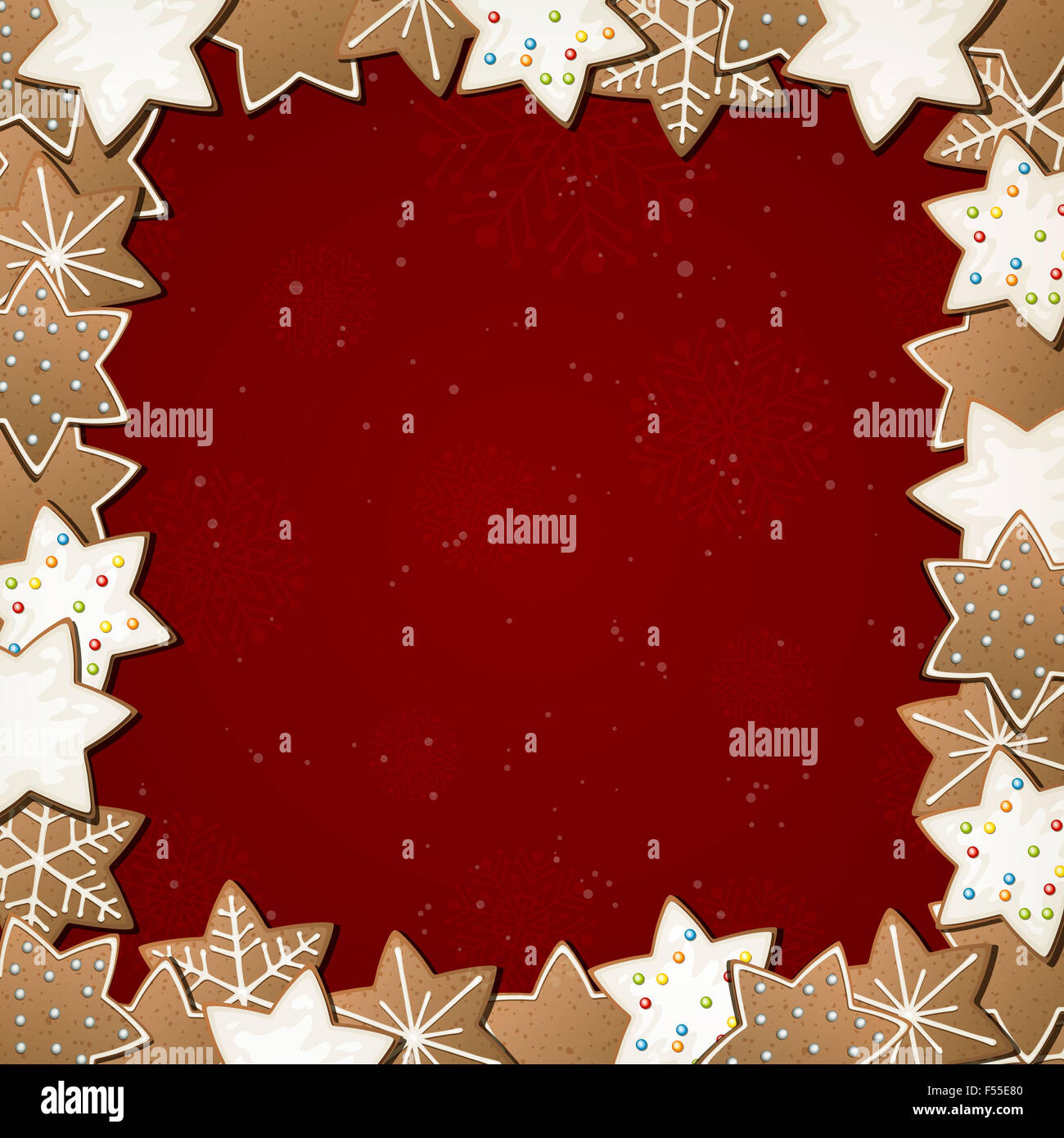 Illustration of a Christmas Background with Gingerbread Cookies Stock ...