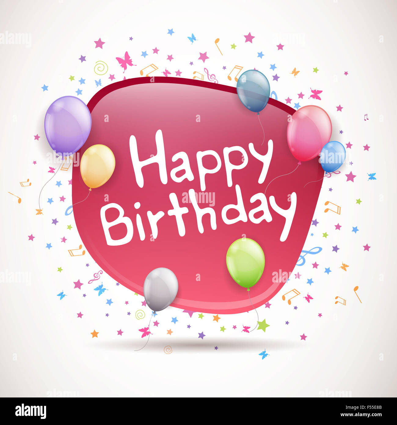 Vector Illustration of a Birthday Card Stock Photo - Alamy