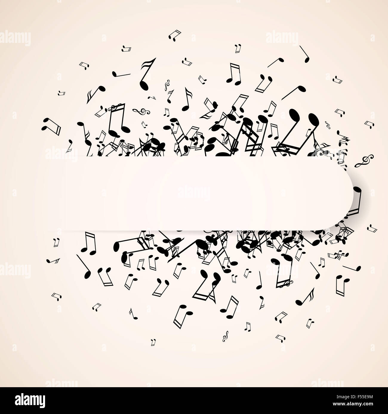 Vector Illustration of an Abstract Background with Colorful Music Notes ...