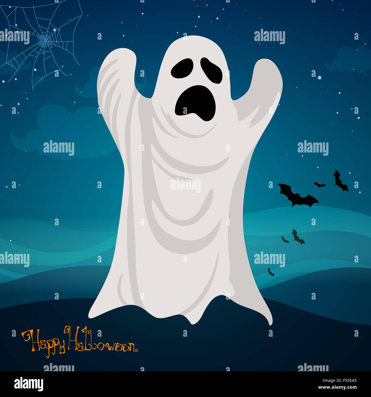Illustration of an Abstract Halloween Ghost Stock Photo - Alamy