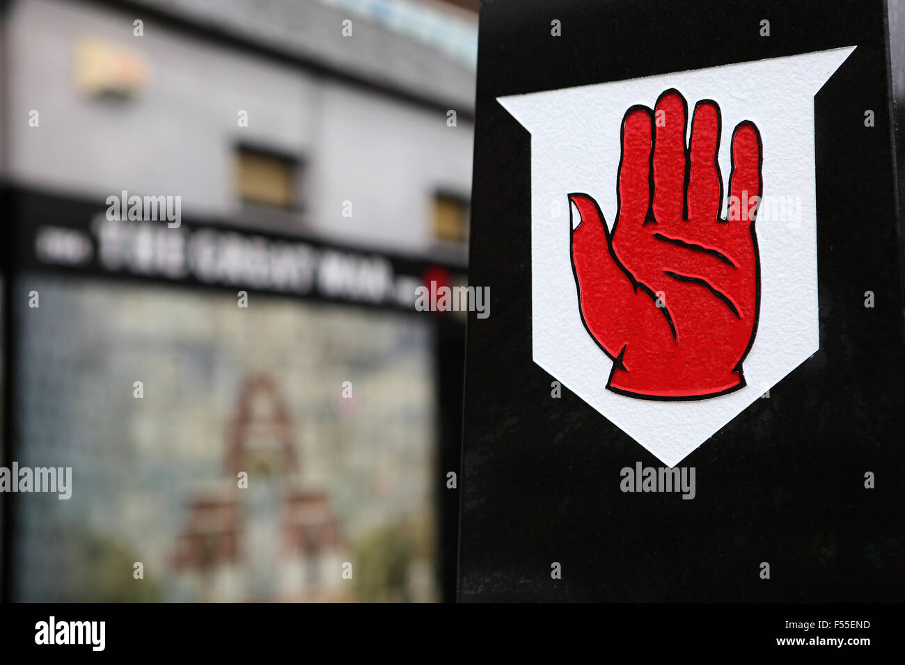 Belfast,Northern Ireland: red hand,Loyalist symbol Stock Photo - Alamy