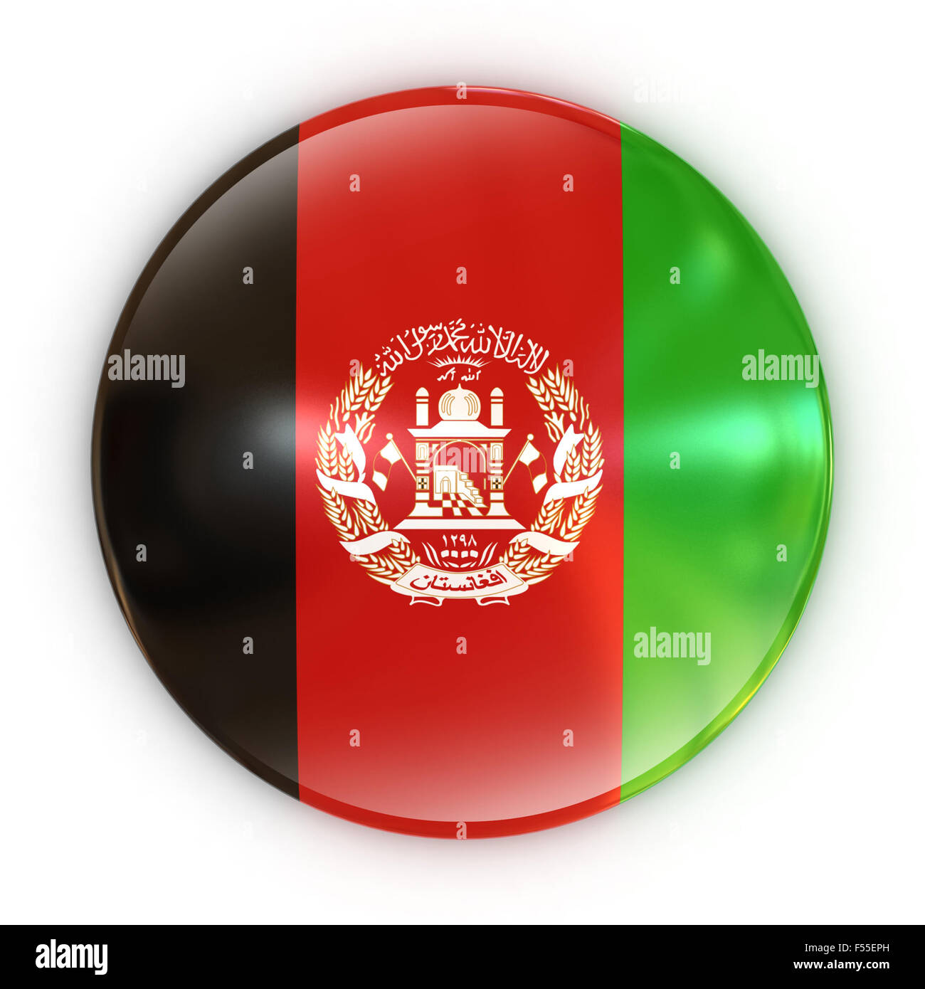 badge - Afghan flag 3d isolated illustration Stock Photo - Alamy
