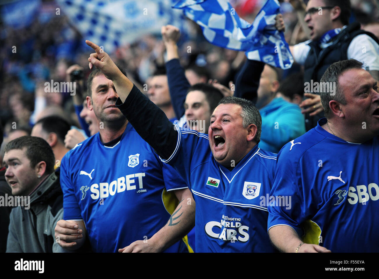 Football fans are seen at Wembley Stadium in London in 2013 Stock Photo ...