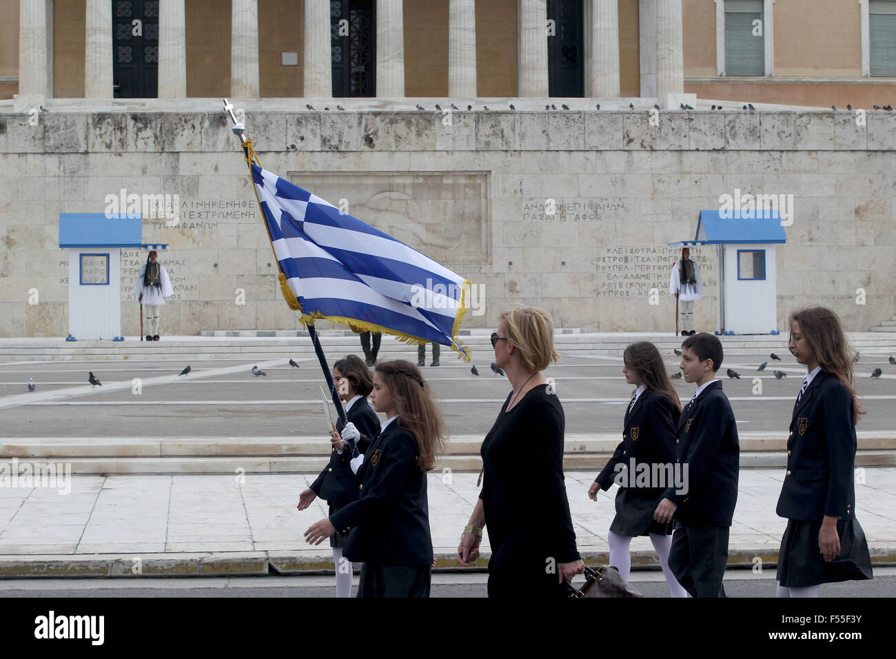 Athens, Greece. 28th Oct, 2015. Students parade in Athens, Greece, on ...