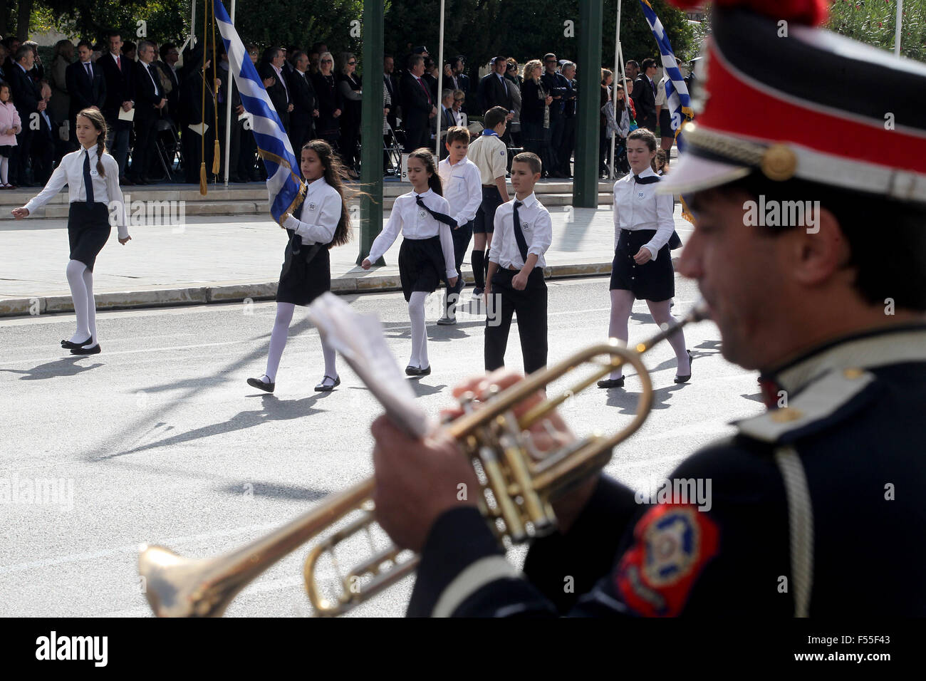 Athens, Greece. 28th Oct, 2015. Students parade in Athens, Greece, on ...