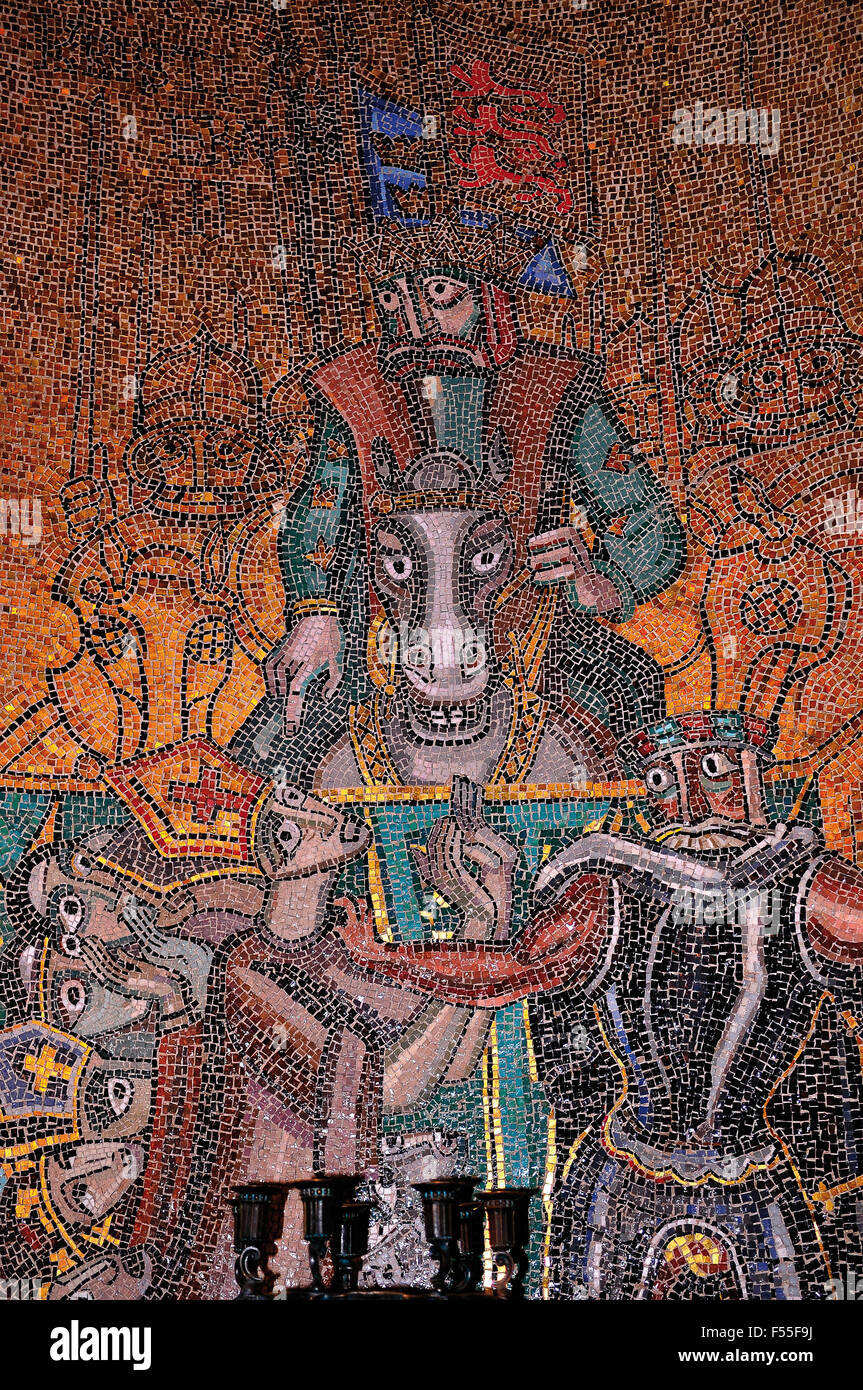 Sweden Stockholm Stadhuset or Town Hall The mosaic covered walls of the ...
