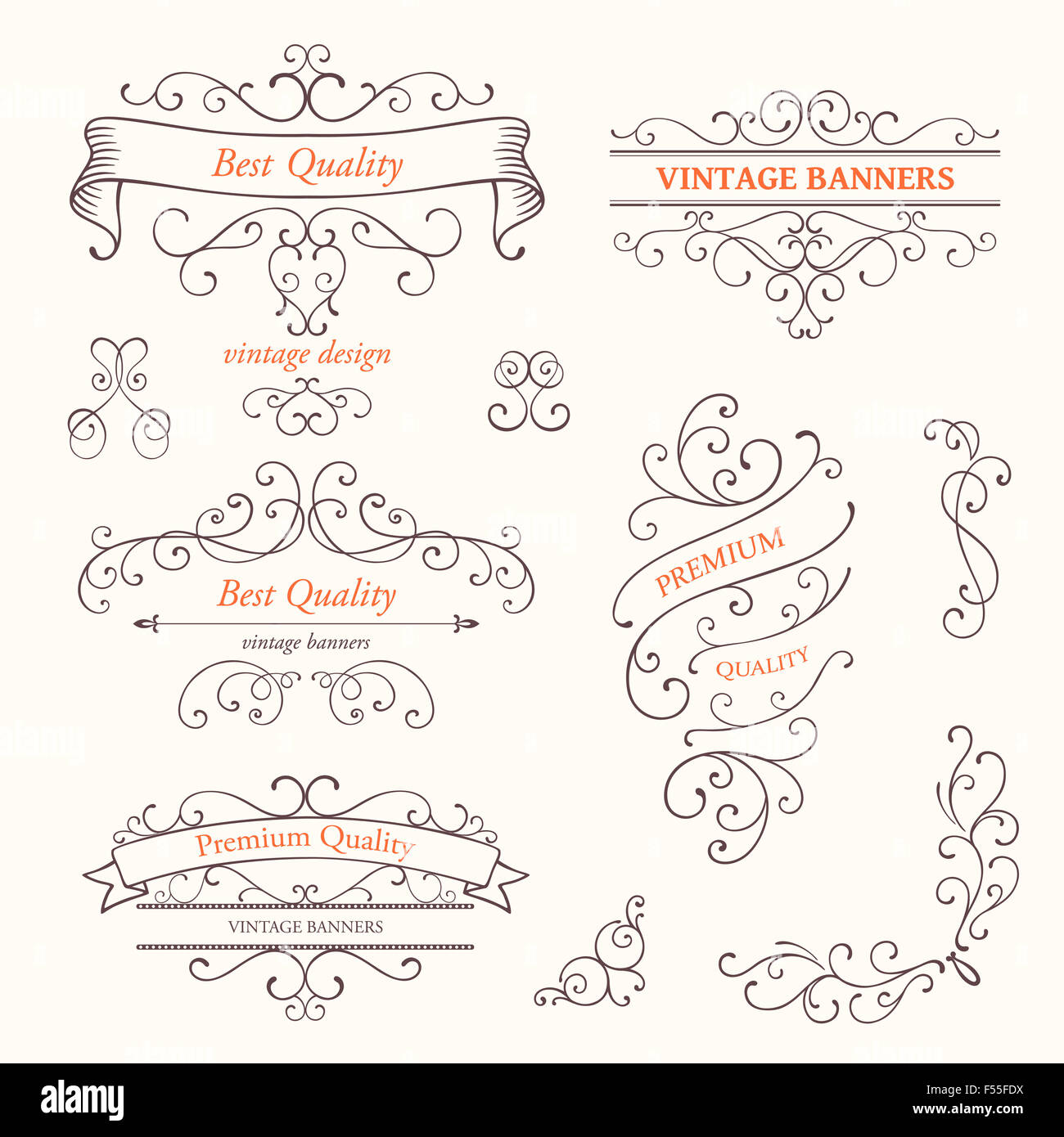 Illustration of Ornate Frames and Scroll Design Elements Stock Photo ...