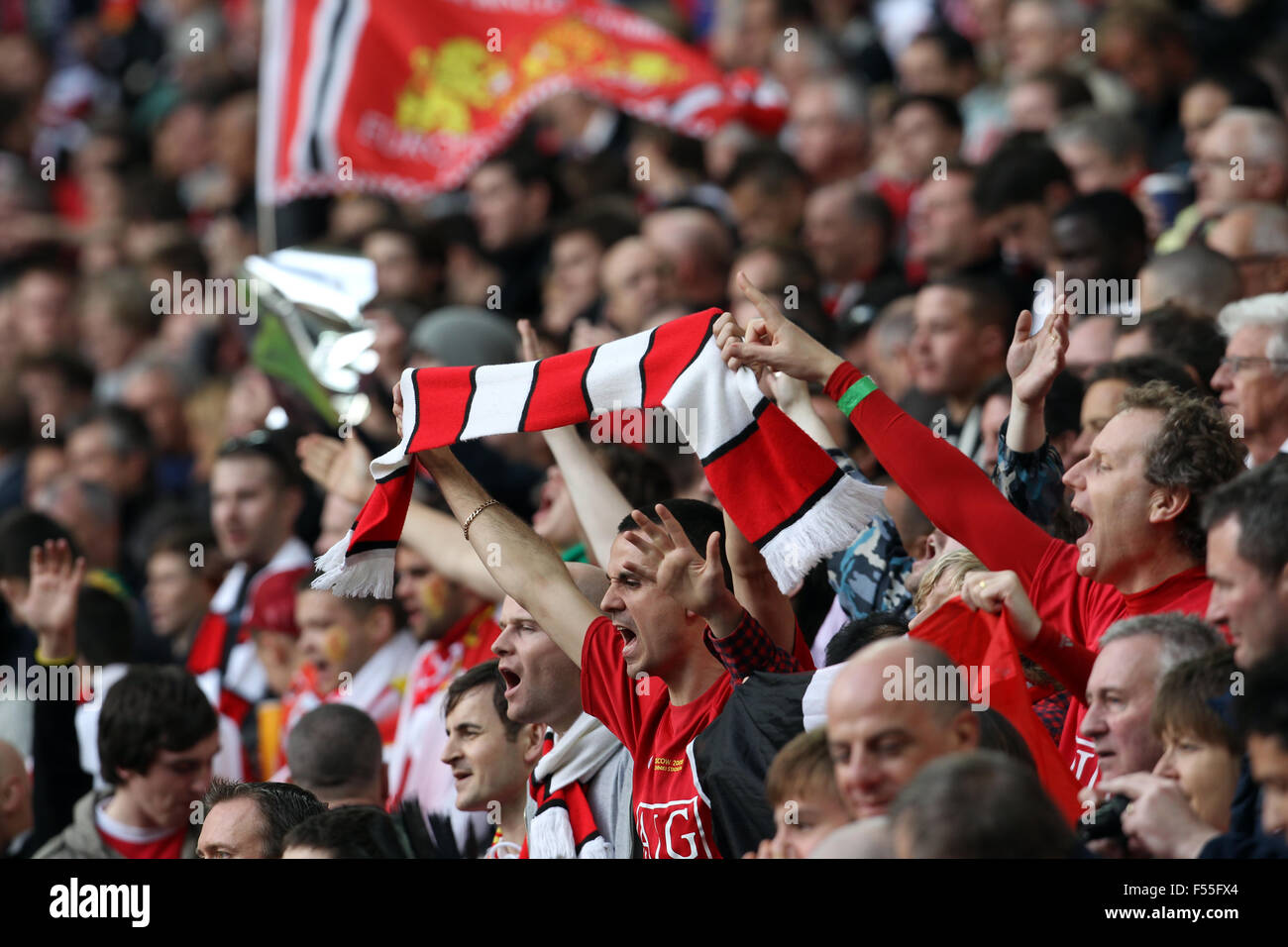 English football fans are seen at Wembley Stadium in 2013 Stock Photo ...