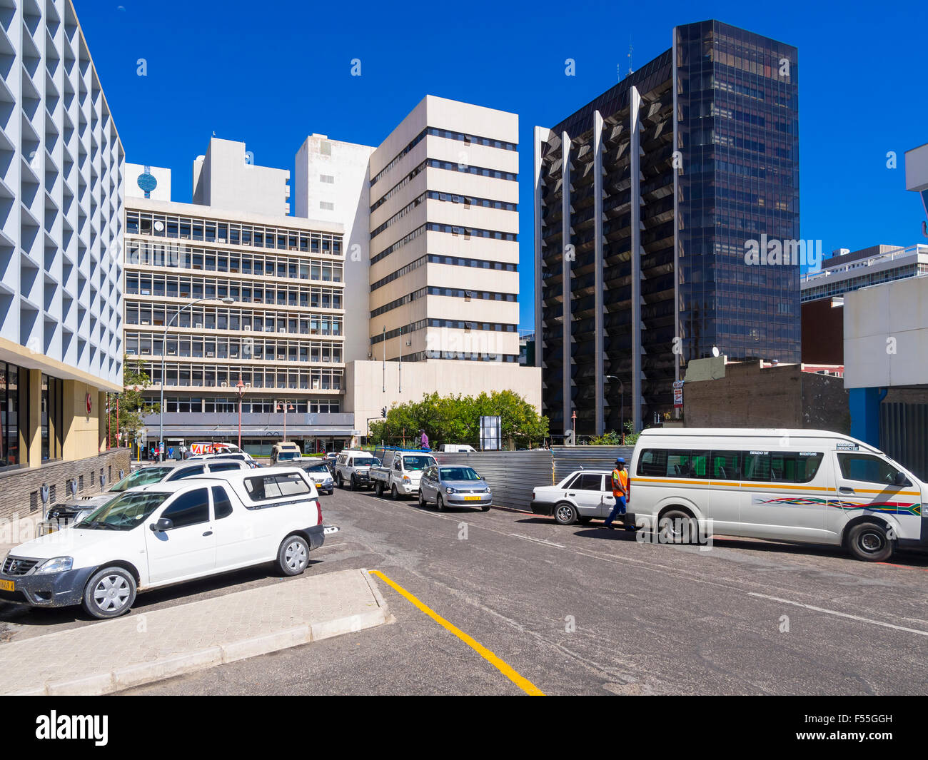 Namibia, Windhoek, Financial district at Independence Ave Stock Photo ...