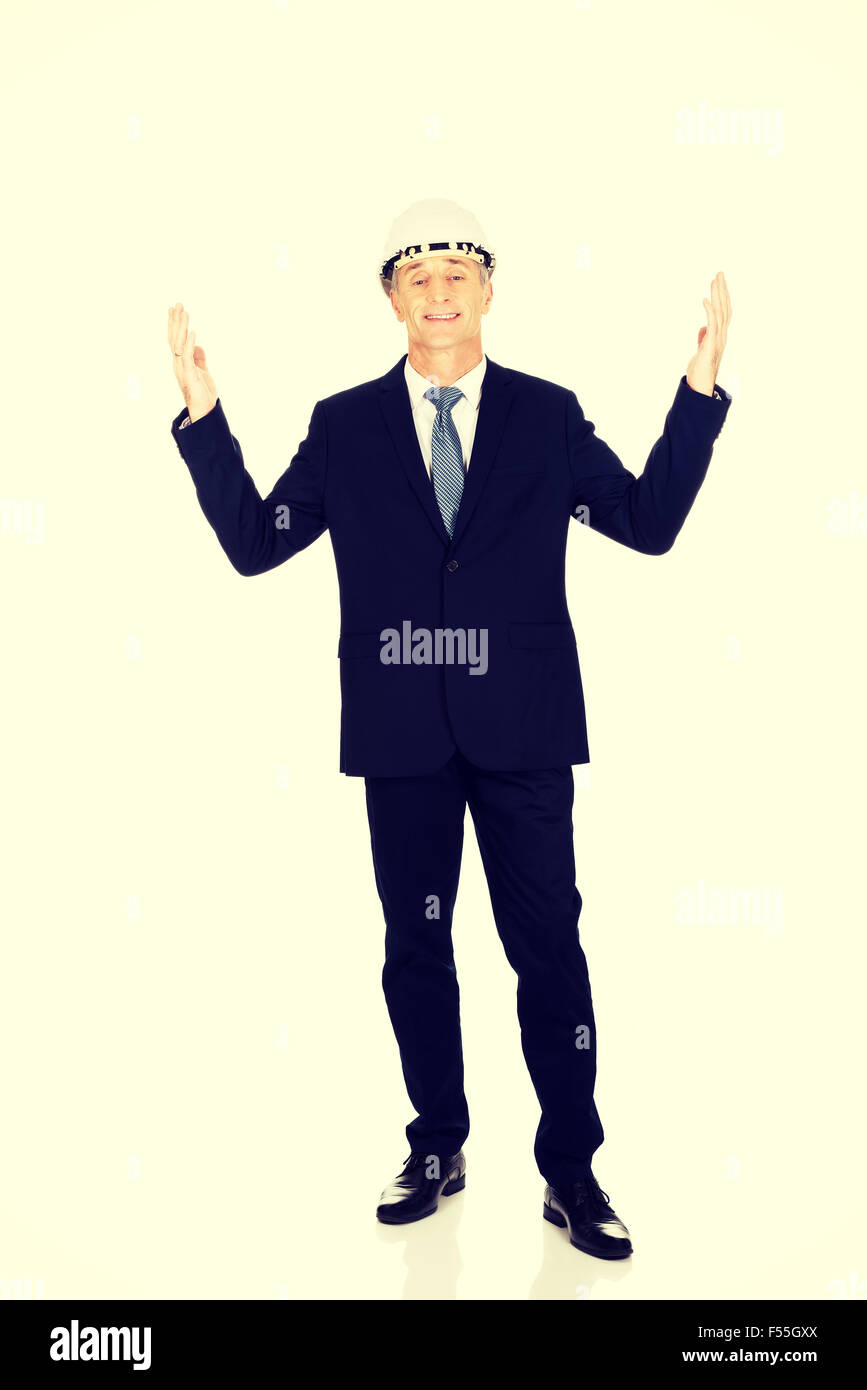 Engineer open arms construction hi-res stock photography and images - Alamy