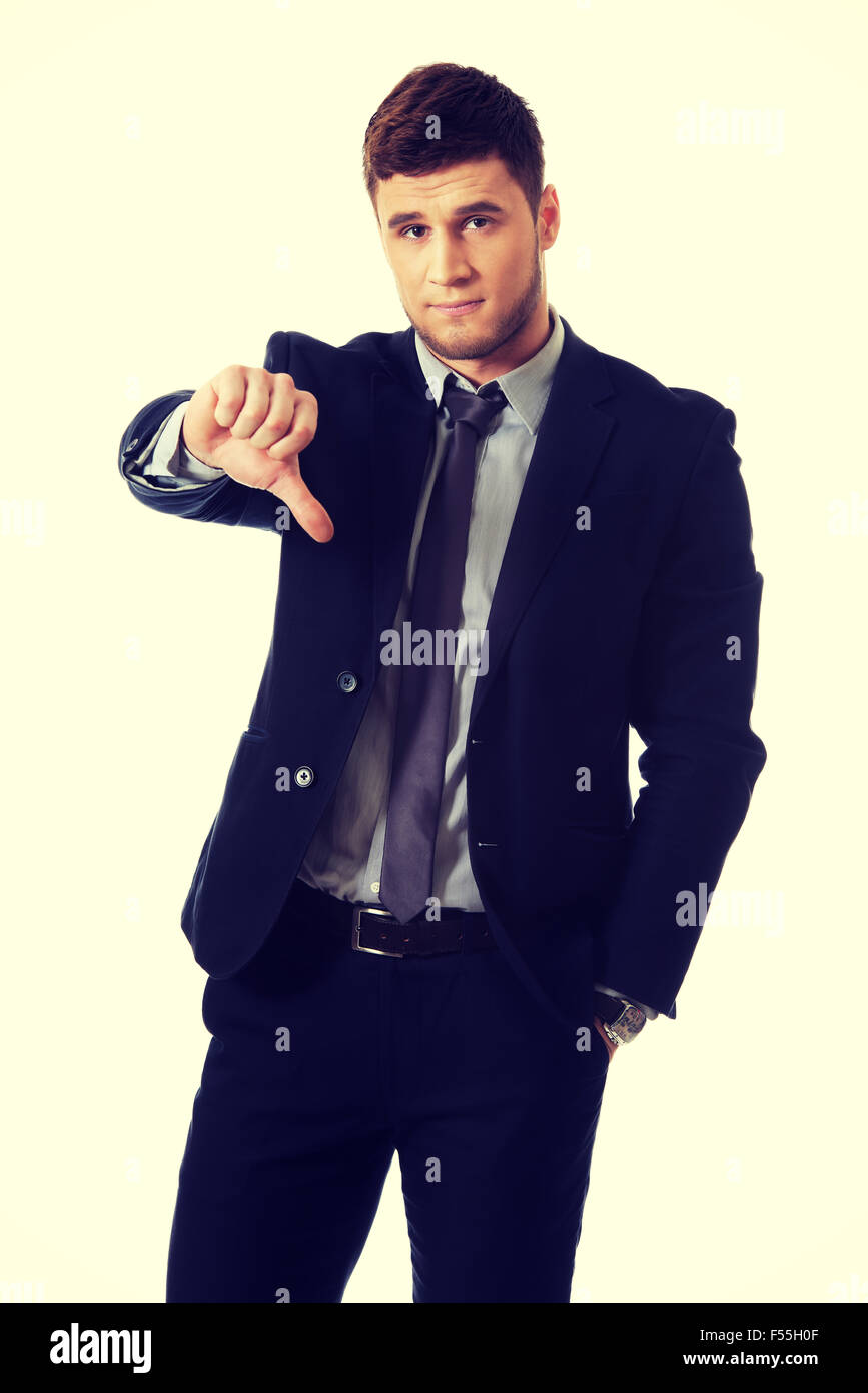 Businessman thumbs down hi-res stock photography and images - Alamy