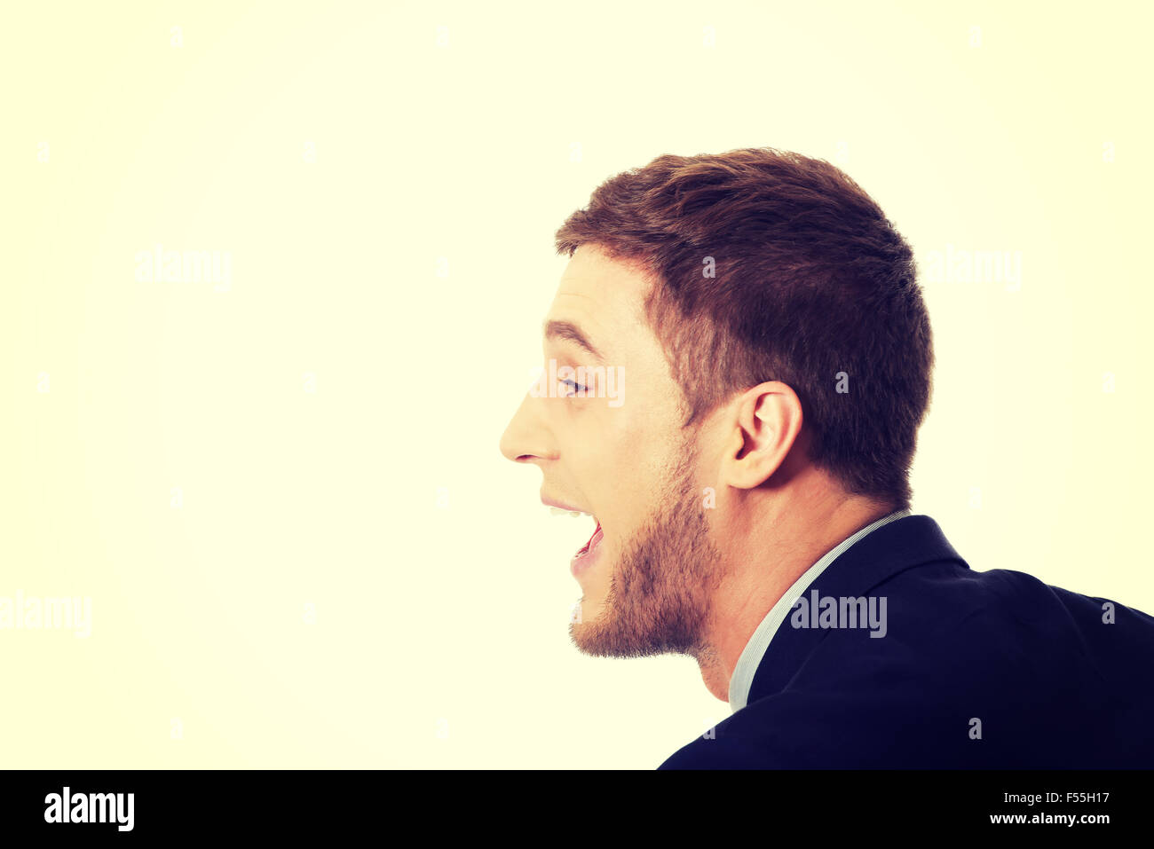 Portrait businessman screaming hi-res stock photography and images - Alamy