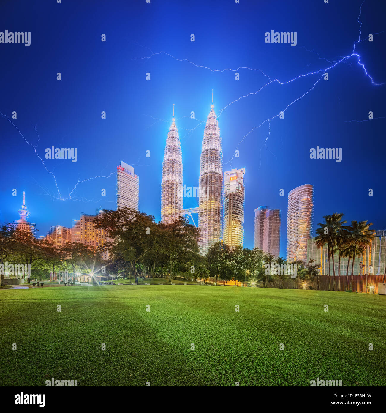Kuala Lumpur night Scenery in the park, Malaysia Stock Photo - Alamy