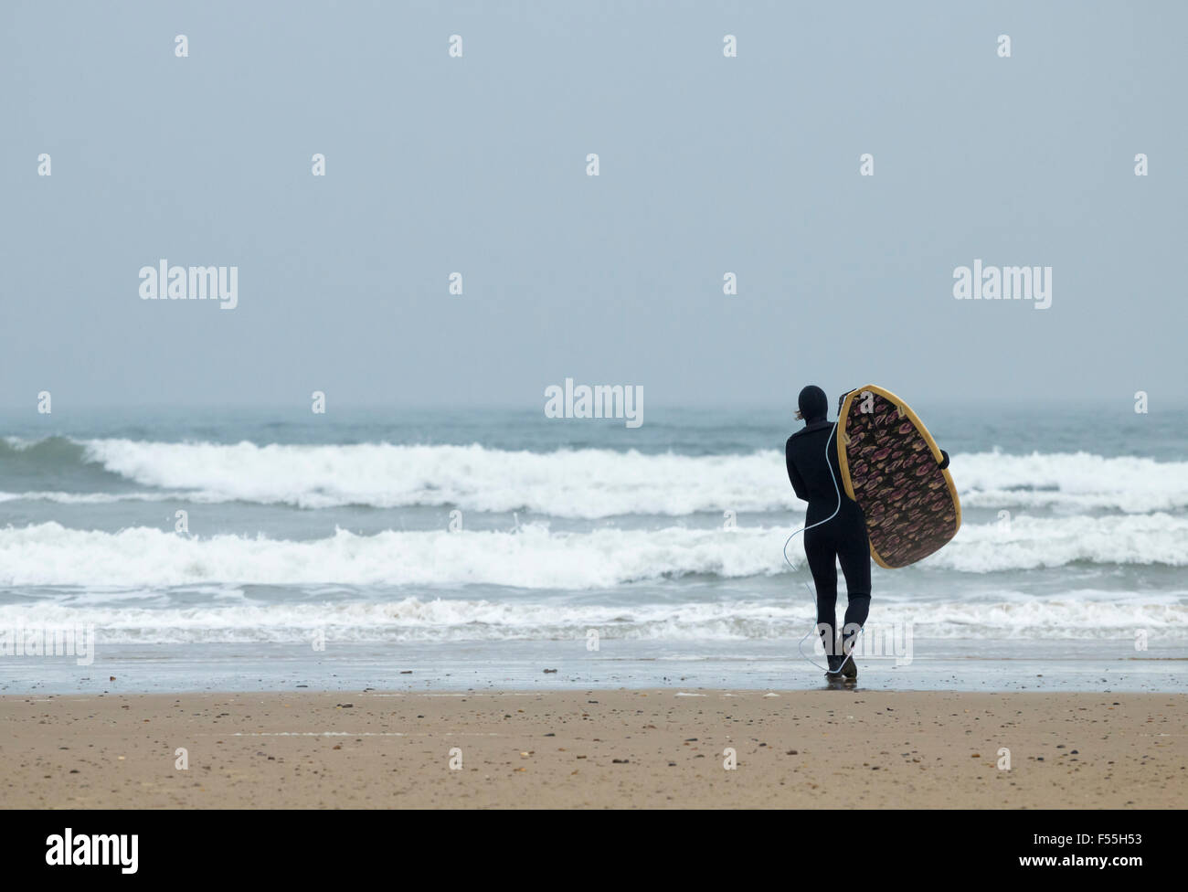 Surfer, surfing, Saltburn by the sea, North Yorkshire, England. UK ...