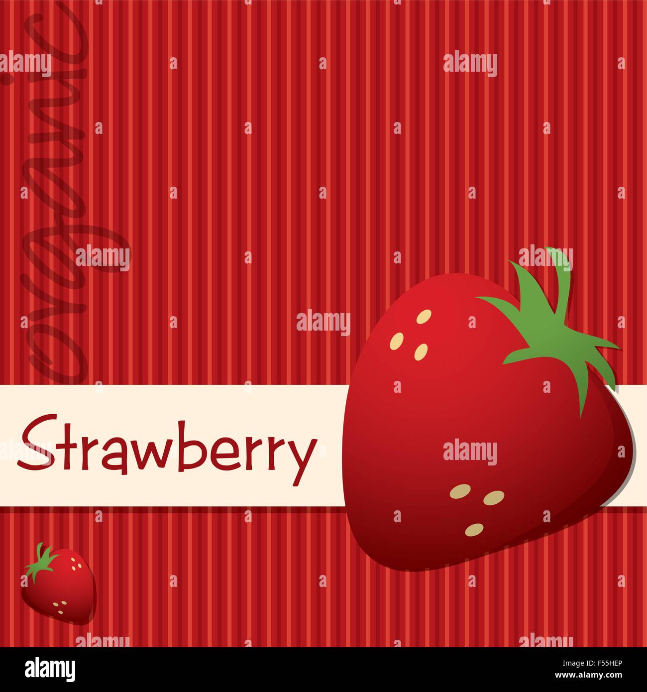 Bright organic strawberry card in vector format Stock Vector Image ...