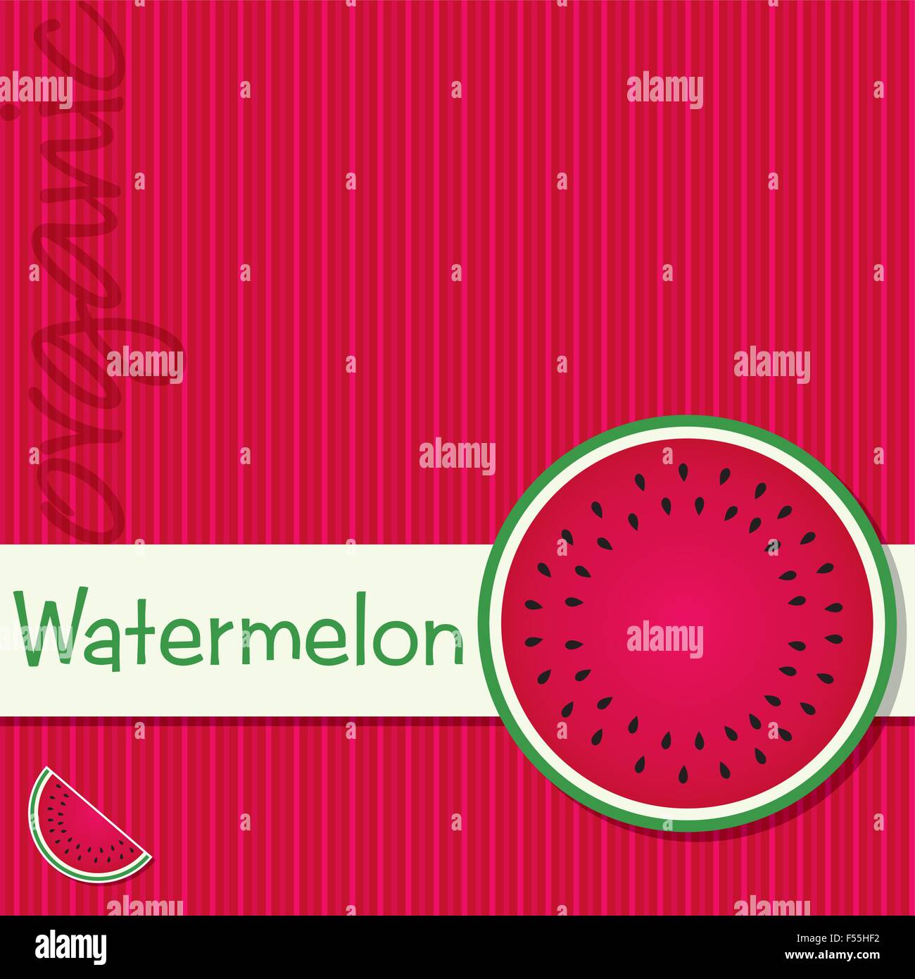 Bright organic watermelon card in vector format Stock Vector Image ...