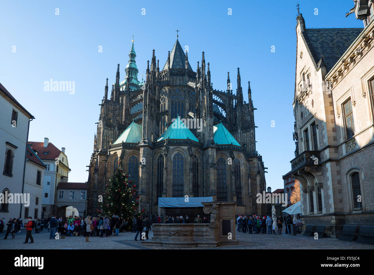 Prague, Castle district, the St Vitus cathedral apse Stock Photo - Alamy