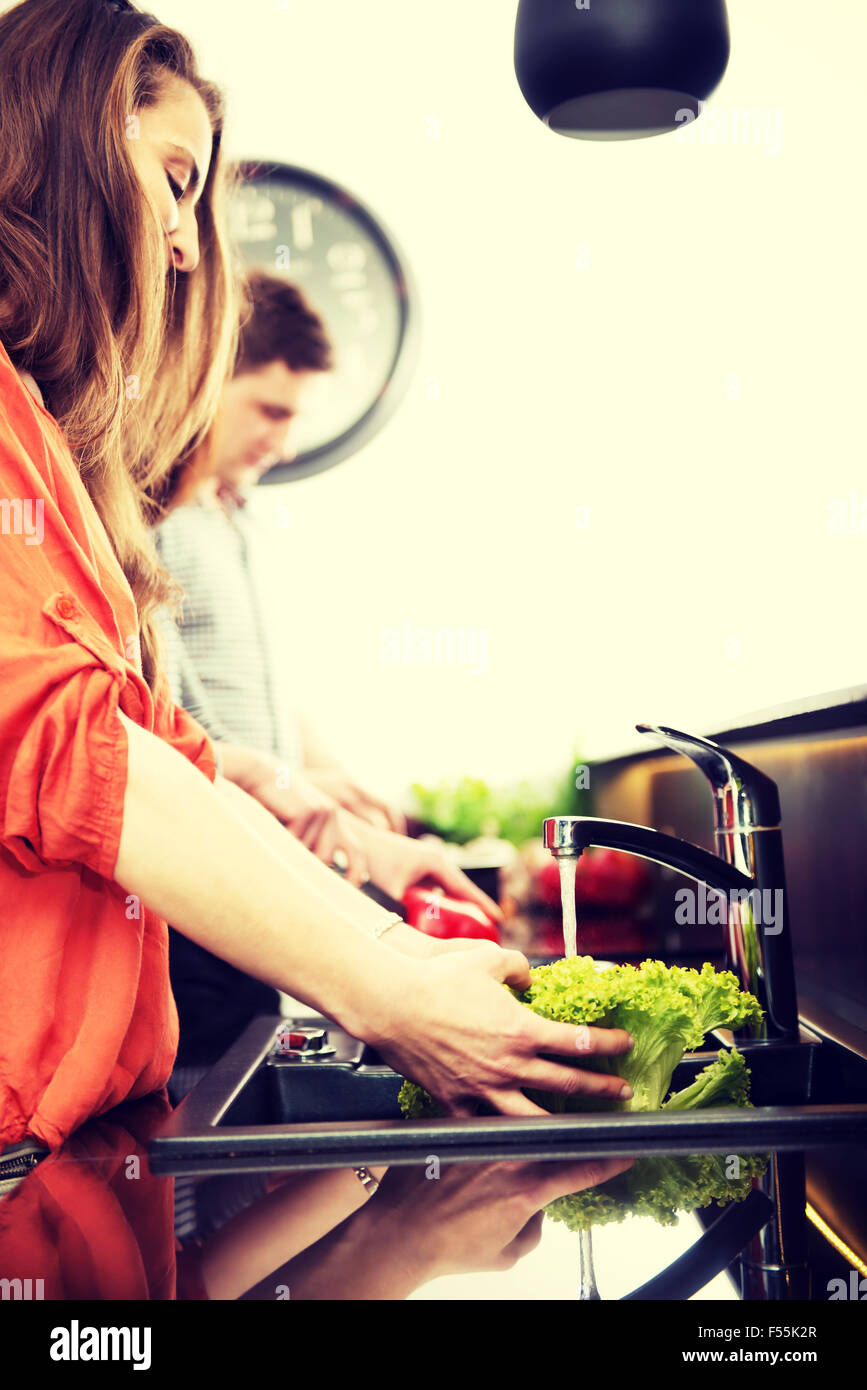 Beautiful young sisters cooking hi-res stock photography and images - Alamy