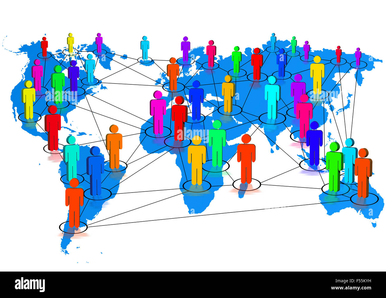 Global connectivity map Cut Out Stock Images & Pictures - Alamy