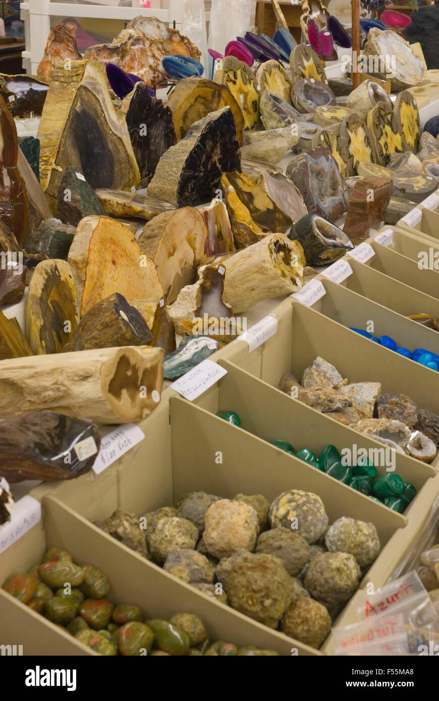 Rock and mineral display, Willamette Agate & Mineral Society Rock & Gem ...