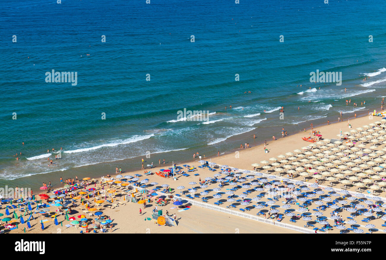 Wide public beach of Gaeta town, Italy Stock Photo - Alamy