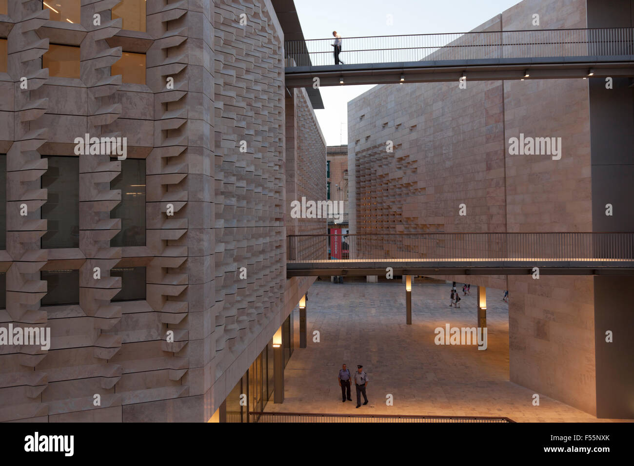 The two angular blocks of the new parliament building in Valletta ...