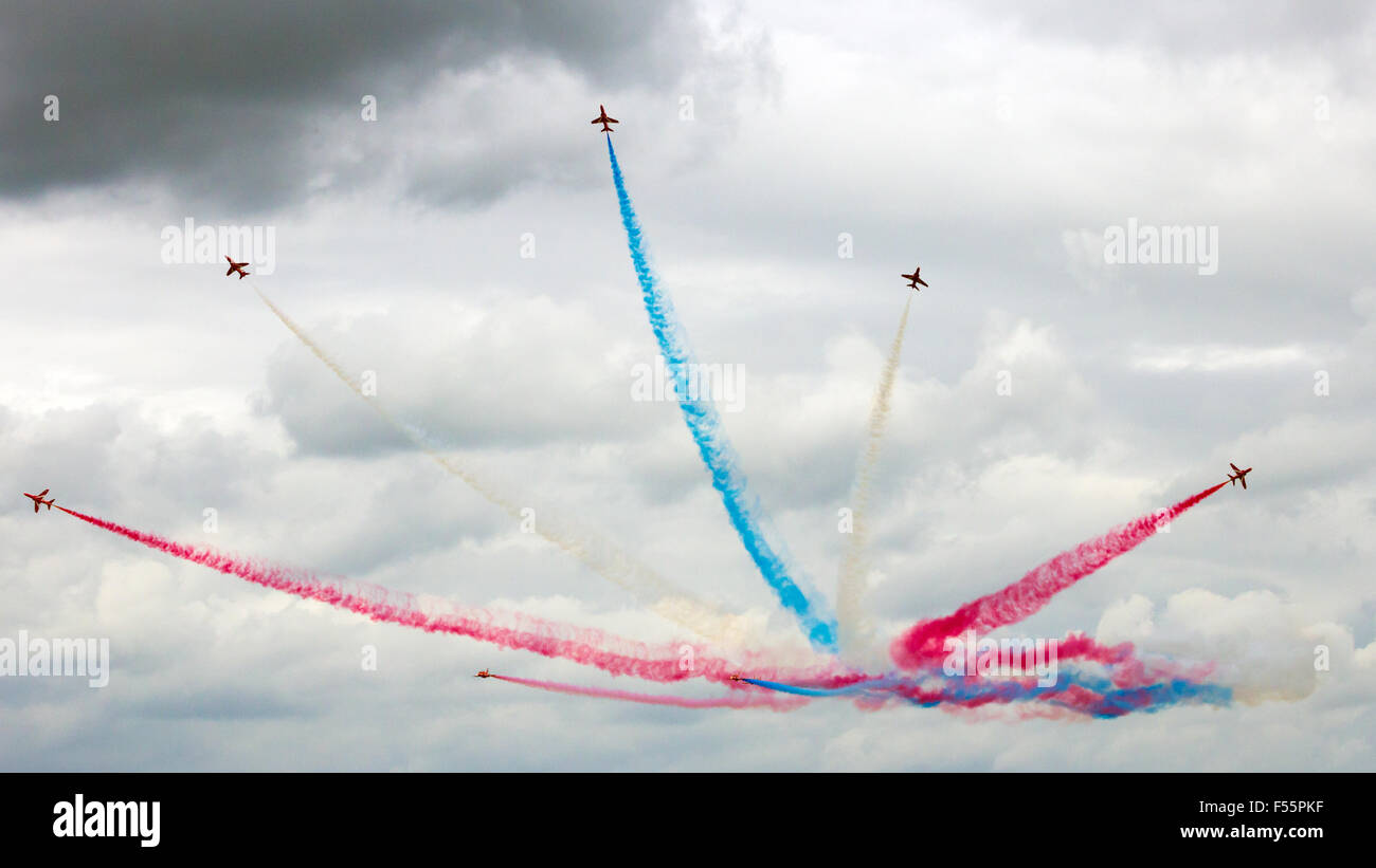 RAF demonstration team Red Arrows performing at the Dutch Air Force ...