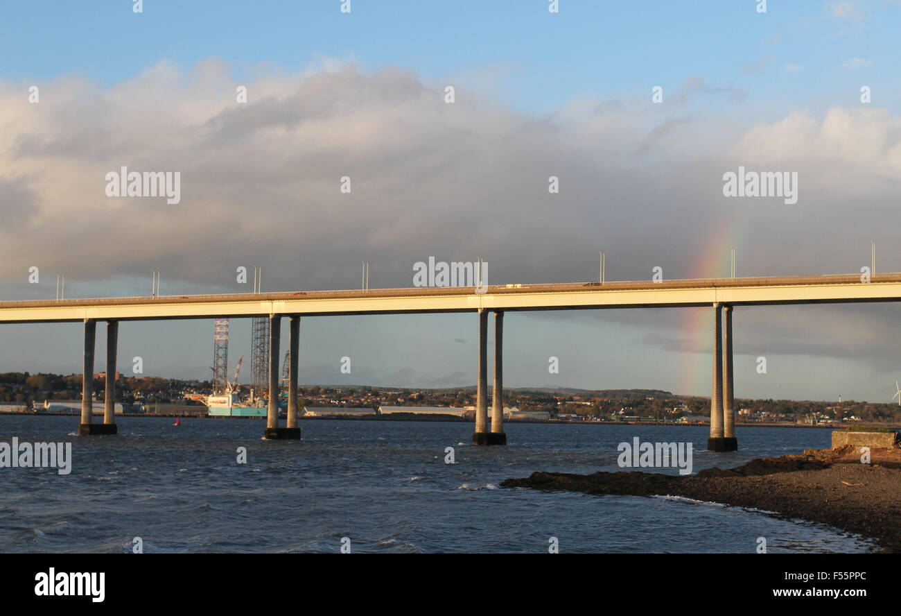 Rainbow and Tay Road Bridge Fife Scotland October 2015 Stock Photo - Alamy