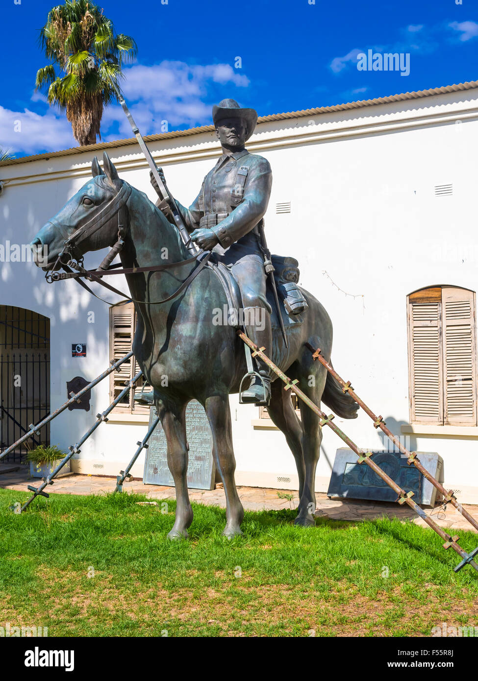 Equestrian statue in the Alte Feste, central Windhoek, Namibia Stock ...