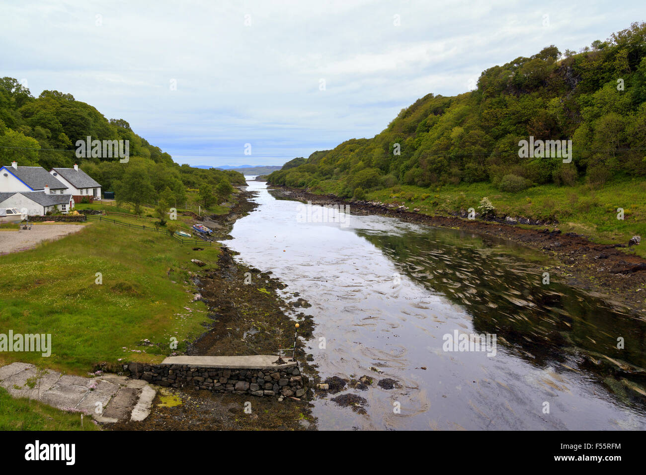 Isle of Seil separated from the mainland by the Clachan Sound Stock ...