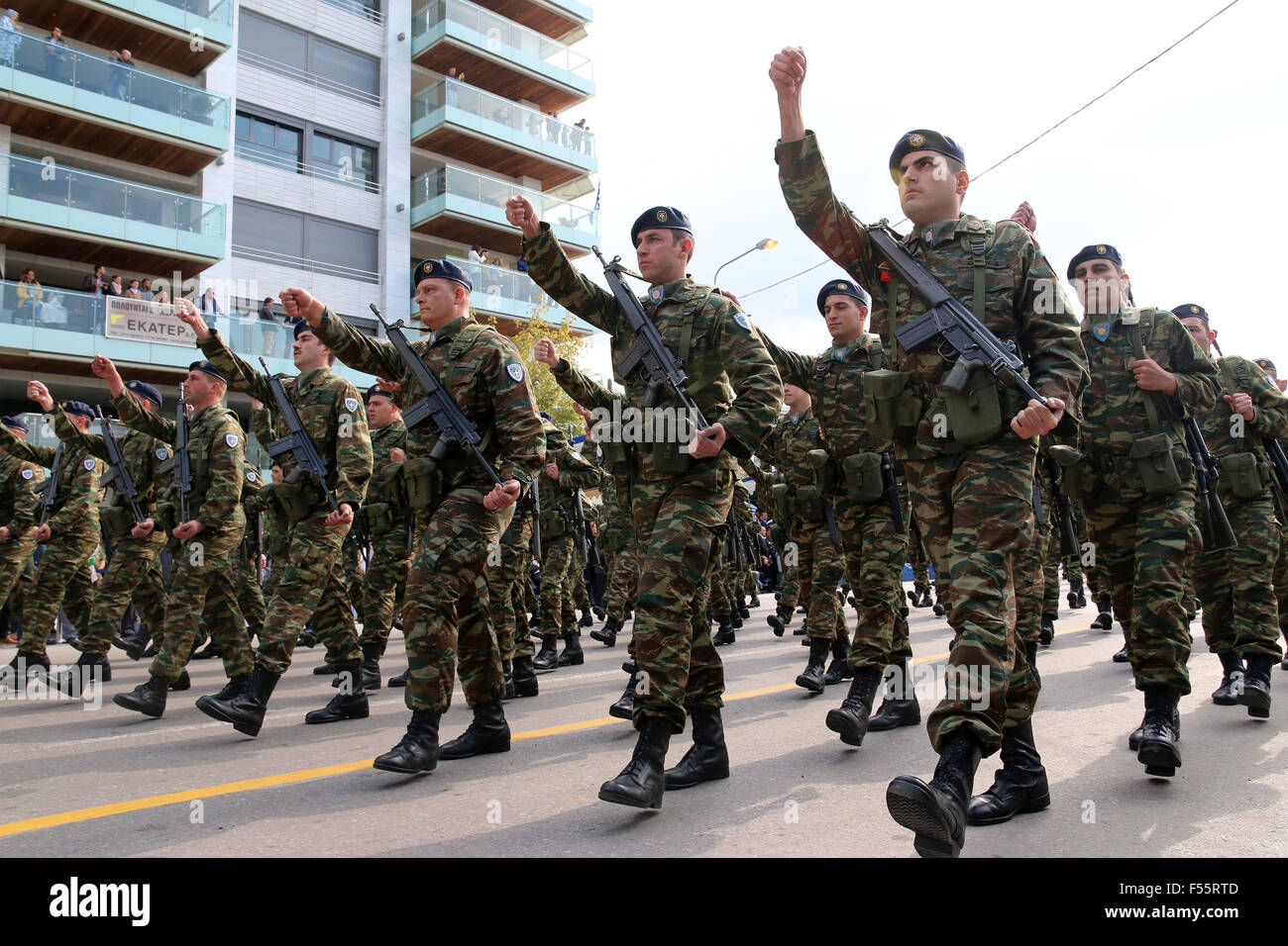 Thessaloniki, Greece - OCT 28: On 28th of each October a parade is held ...