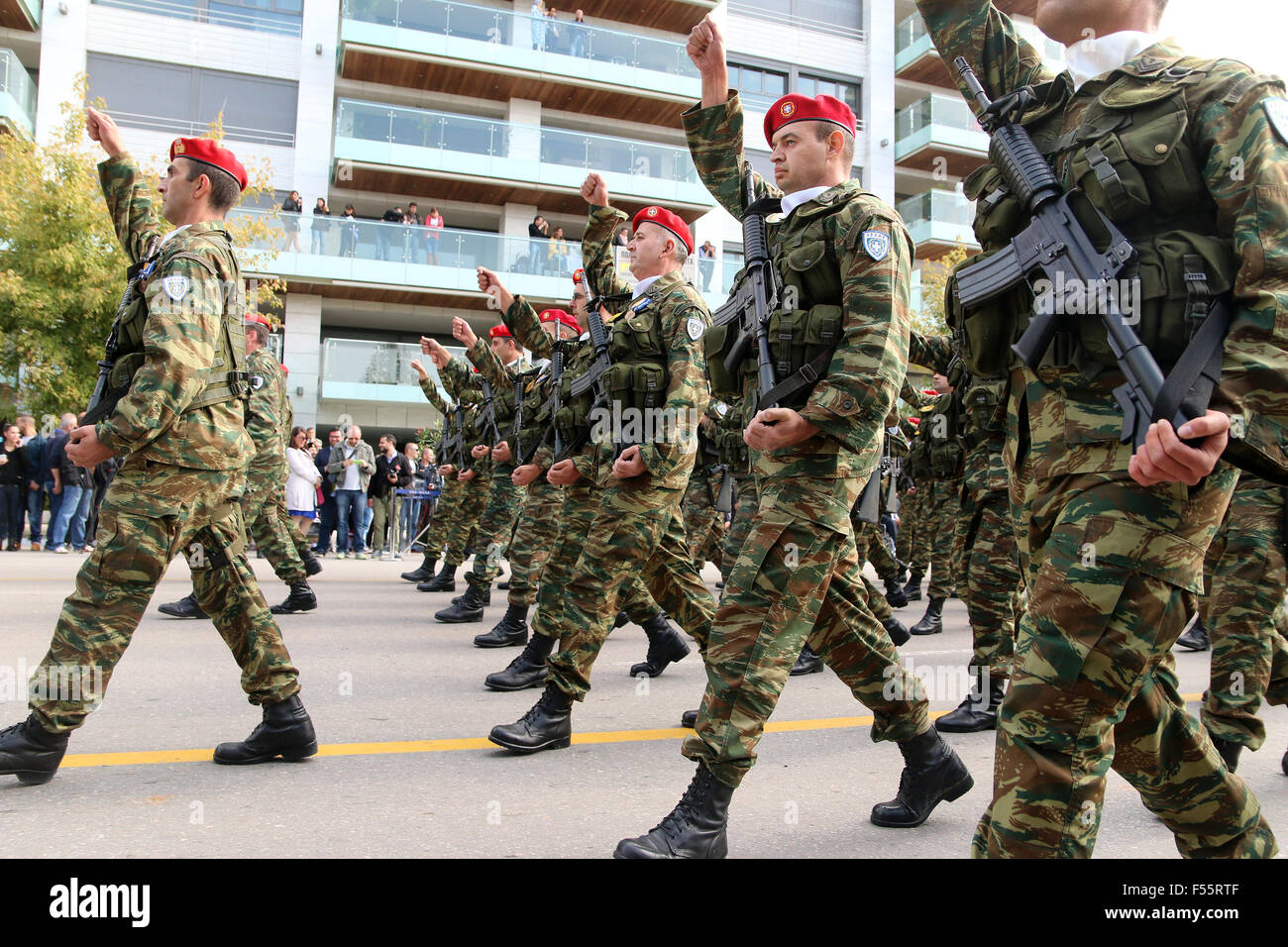 Thessaloniki, Greece - OCT 28: On 28th of each October a parade is held ...