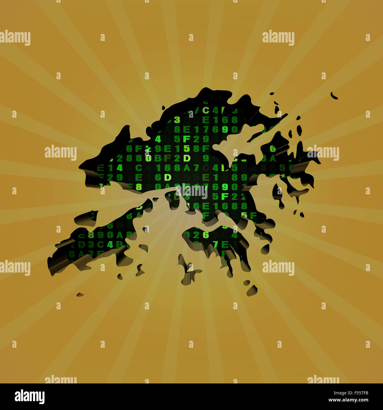 Hong Kong sunburst map with hex code illustration Stock Photo - Alamy