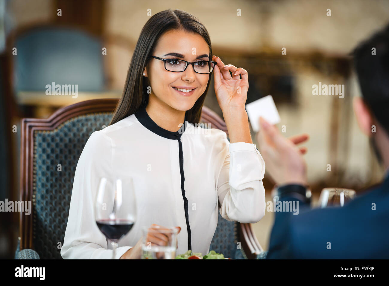 Concept for business meeting while dinner Stock Photo - Alamy